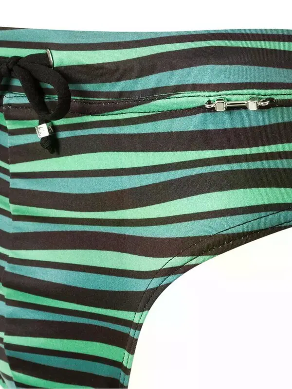 AMIR SLAMA Horizontal-stripe Swimming Trunks