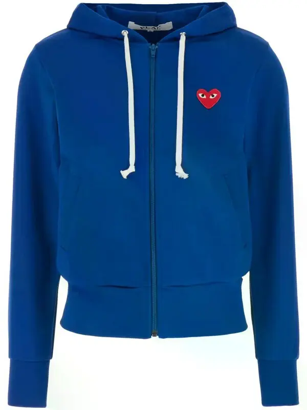 Play Comme Des Garcon Zip-up Hoodie - Blue