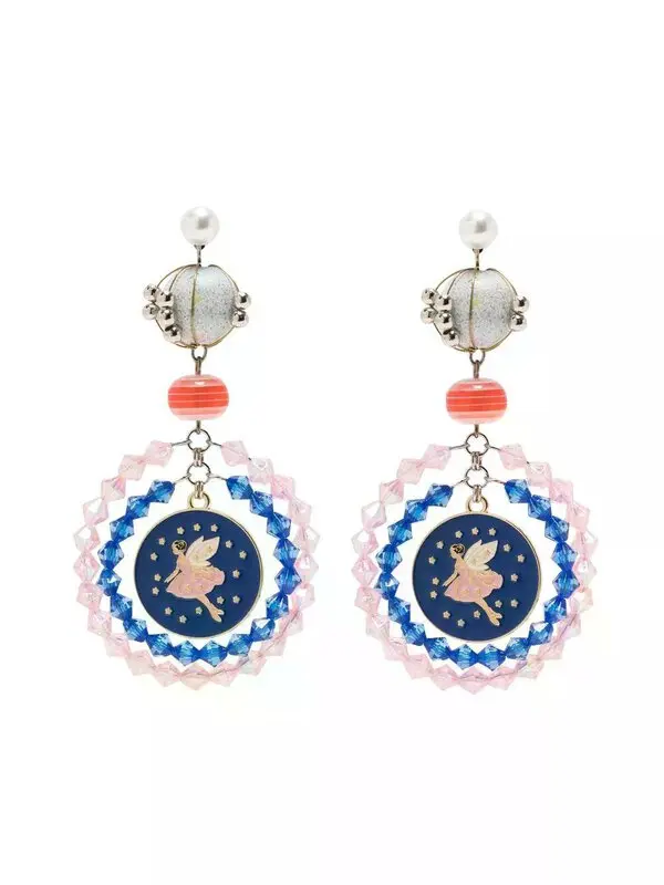 AMIR SLAMA Ballerina-motif Statement Drop Earrings - Blue