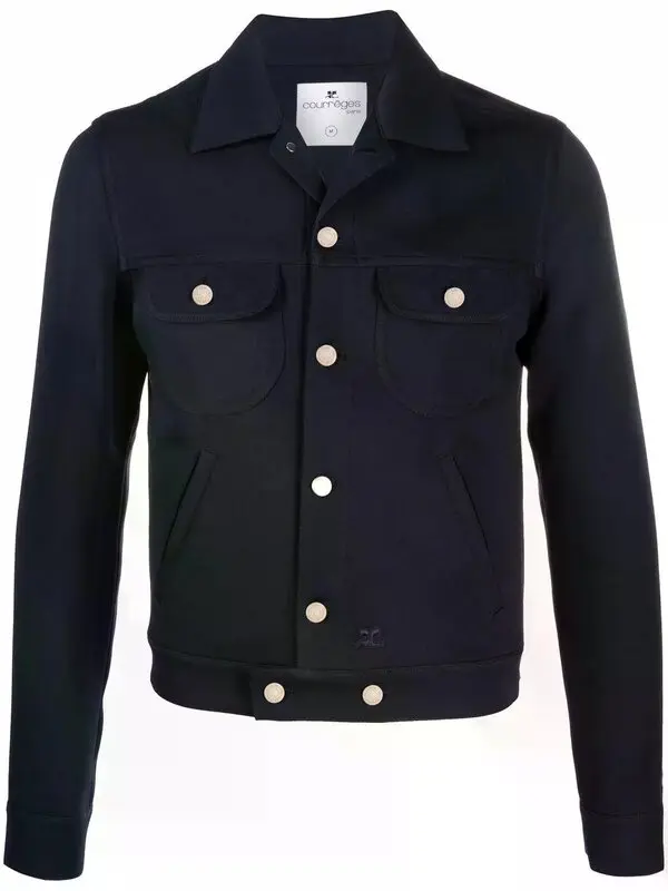 COURREGES Twill Trucker Jacket - Blue