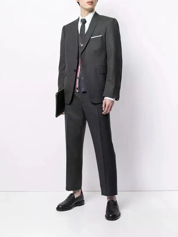 Thom Browne 4-bar V-neck Merino Cardigan