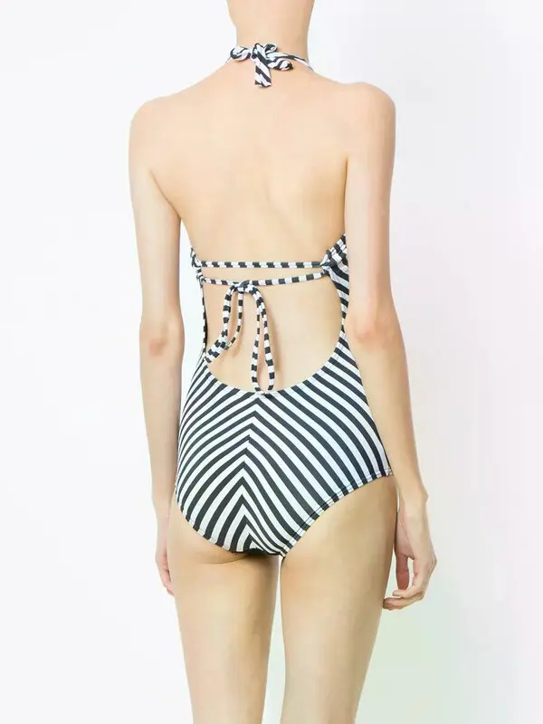 AMIR SLAMA Striped One Piece Swimsuit
