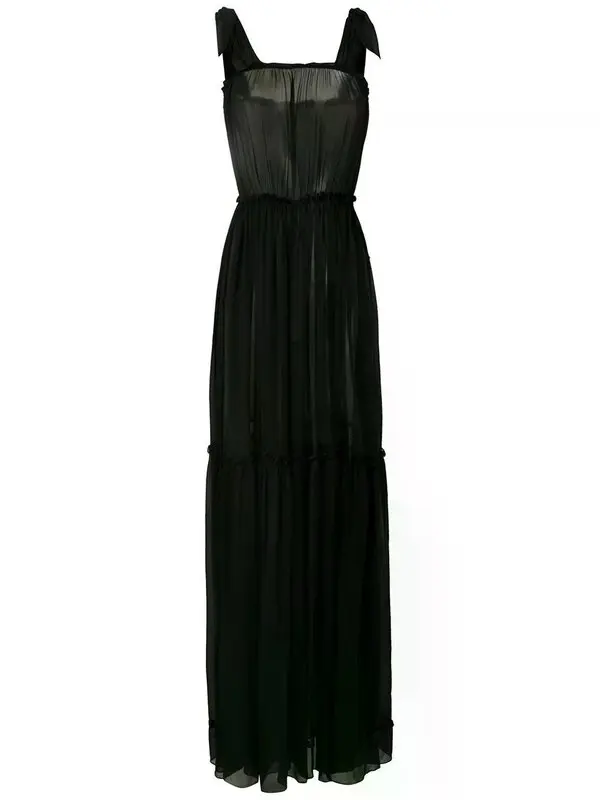 AMIR SLAMA Silk Maxi Dress - Black