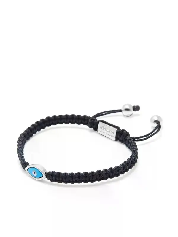 NIALAYA JEWELRY Evil Eye String Bracelet - Black