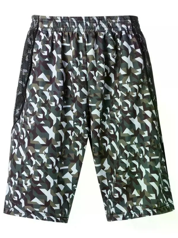 AMIR SLAMA Geometric Print Track Shorts - Black
