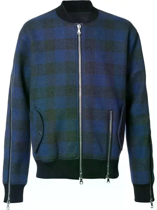 MOSTLY HEARD RARELY SEEN Plaid Bomber Jacket - Black
