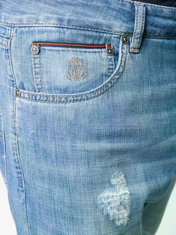 Brunello Cucinelli Distressed Straight-leg Jeans