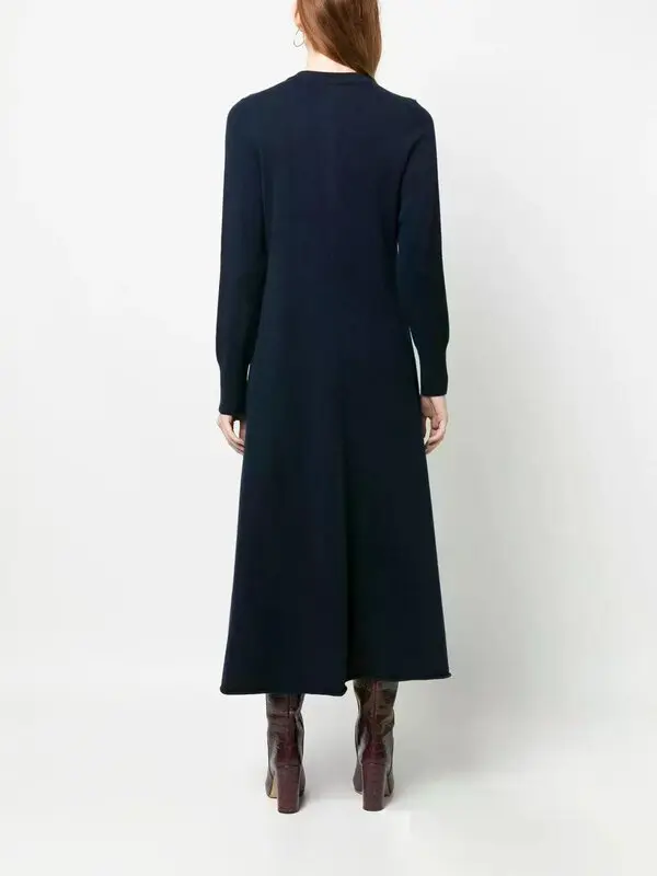 PAULA A-line Knitted Dress - Blue