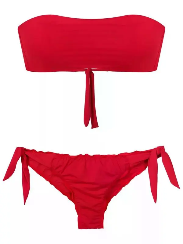 AMIR SLAMA Gathered Detailing Bandeau Bikini - Red