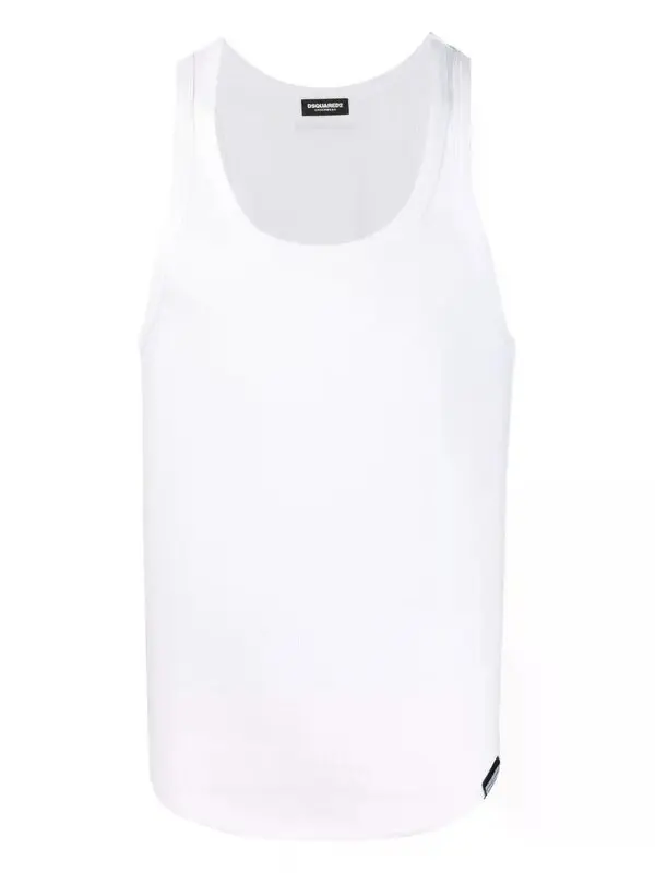 Dsquared2 Ribbed Cotton Tank Top - White