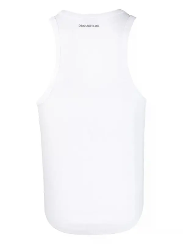 Dsquared2 Ribbed Cotton Tank Top - White