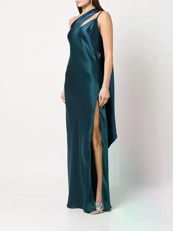 Michelle Mason Tie-detail Silk Gown - Green