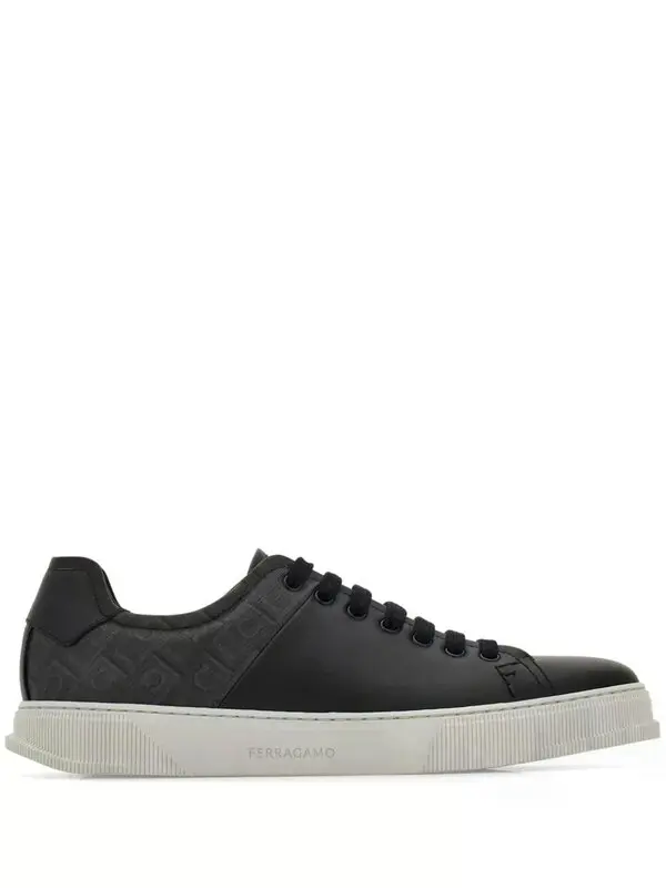 FERRAGAMO Low-top Sneakers With Monogram Jacquard