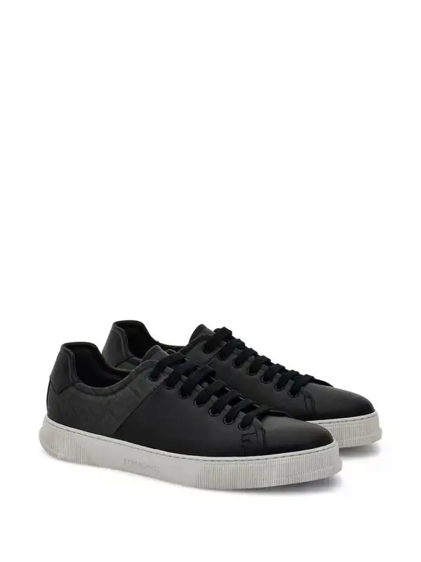 FERRAGAMO Low-top Sneakers With Monogram Jacquard