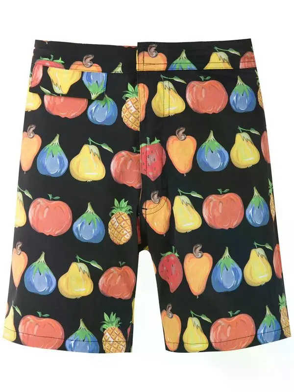 AMIR SLAMA Printed Swimming Shorts - Black
