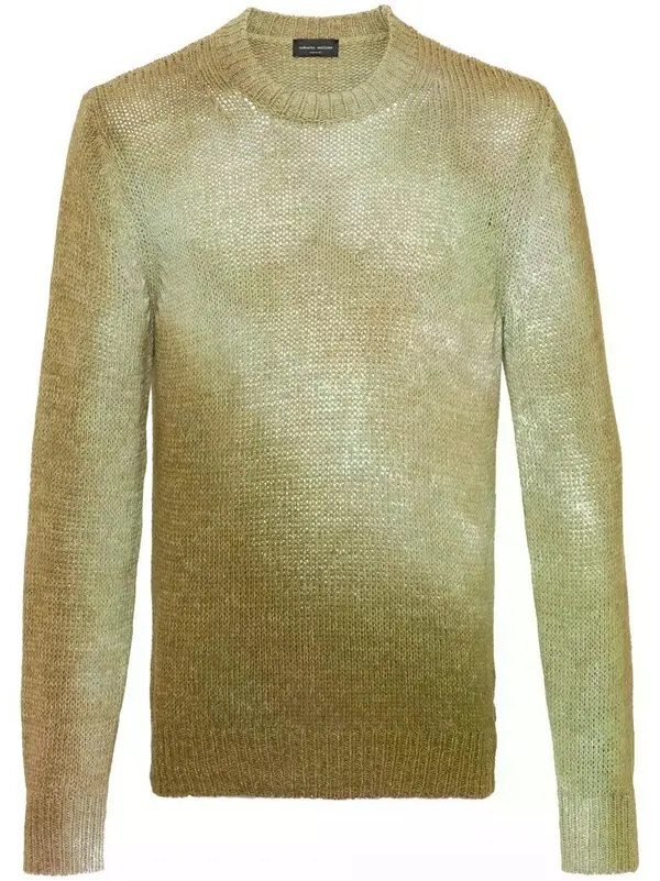 ROBERTO COLLINA Chevron-knit Crew-neck Jumper