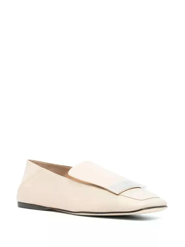 SERGIO ROSSI Sr1 Leather Loafers - Neutrals