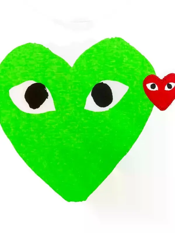 Play Comme Des Garcon Heart-print T-shirt - White