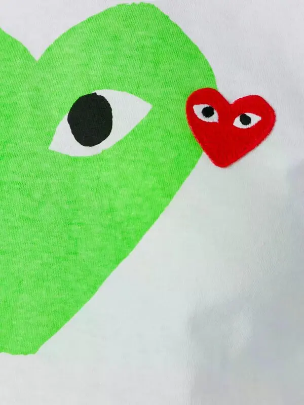 Play Comme Des Garcon Heart-print T-shirt - White