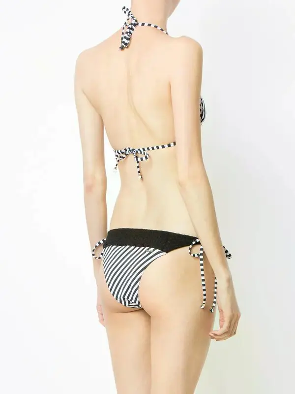 AMIR SLAMA Striped Triangle Bikini Set