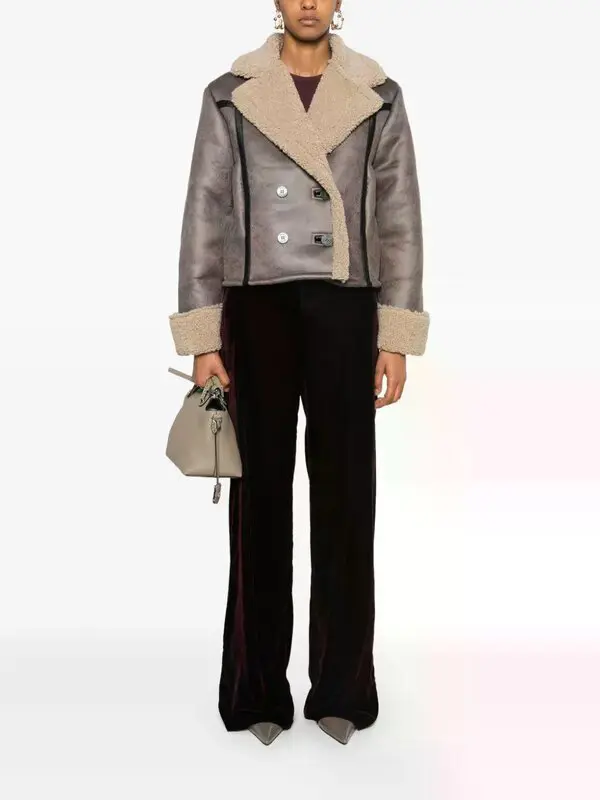 BLANCA VITA Velvet Palazzo Trousers - Red
