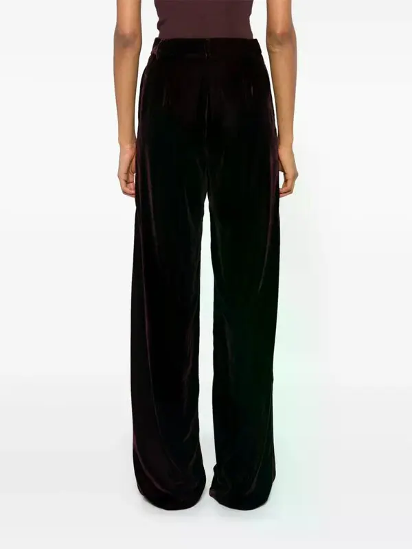 BLANCA VITA Velvet Palazzo Trousers - Red