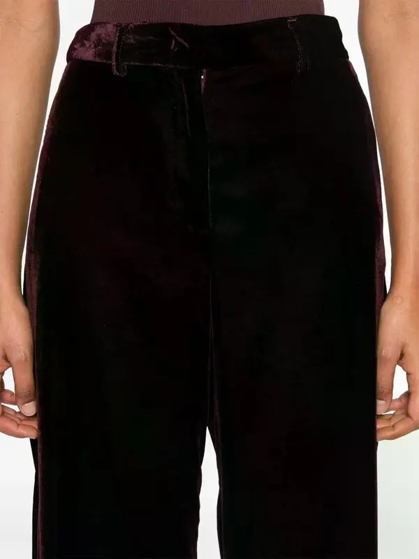 BLANCA VITA Velvet Palazzo Trousers - Red
