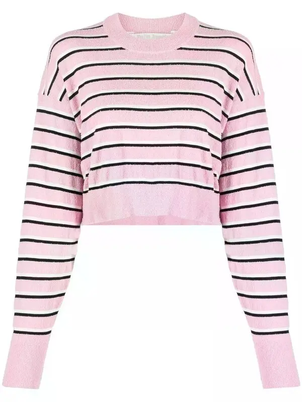 Palm Angels Striped Cropped Jumper