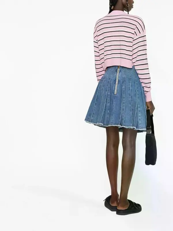 Palm Angels Striped Cropped Jumper