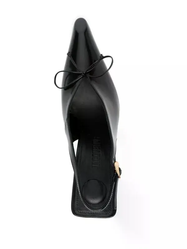 Jacquemus Cubisto Leather Slingback Pumps