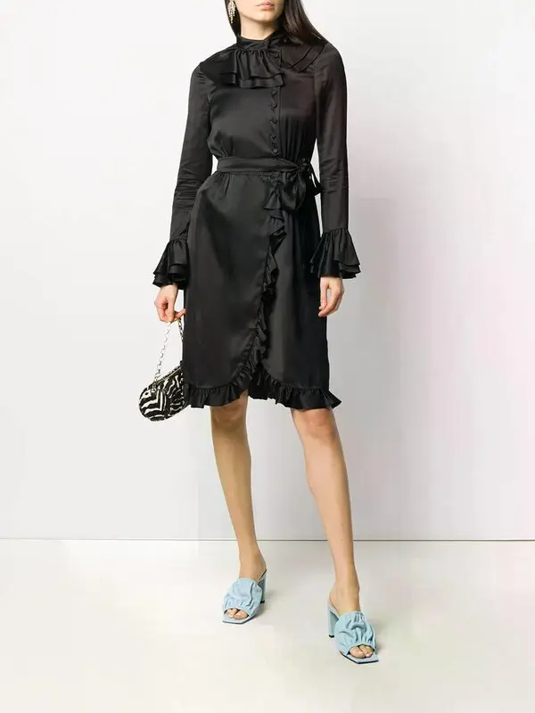 Moschino Wrap Dress With Ruffle Details