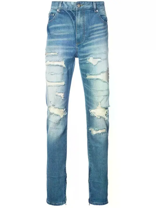 GOD'S MASTERFUL CHILDREN Ripped Straight-leg Jeans