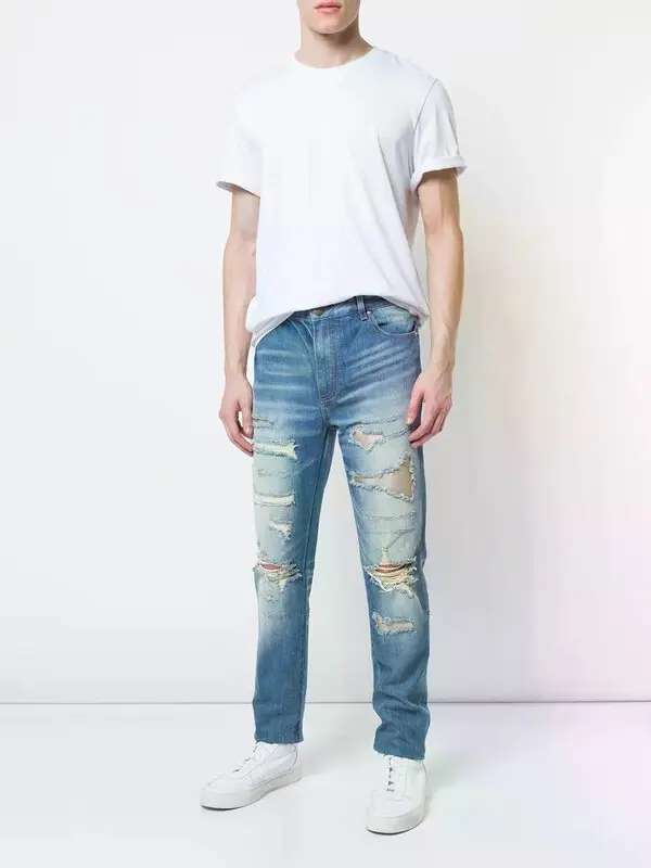 GOD'S MASTERFUL CHILDREN Ripped Straight-leg Jeans
