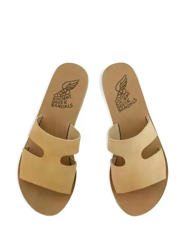 ANCIENT GREEK SANDALS Apteros Leather Slides - Brown