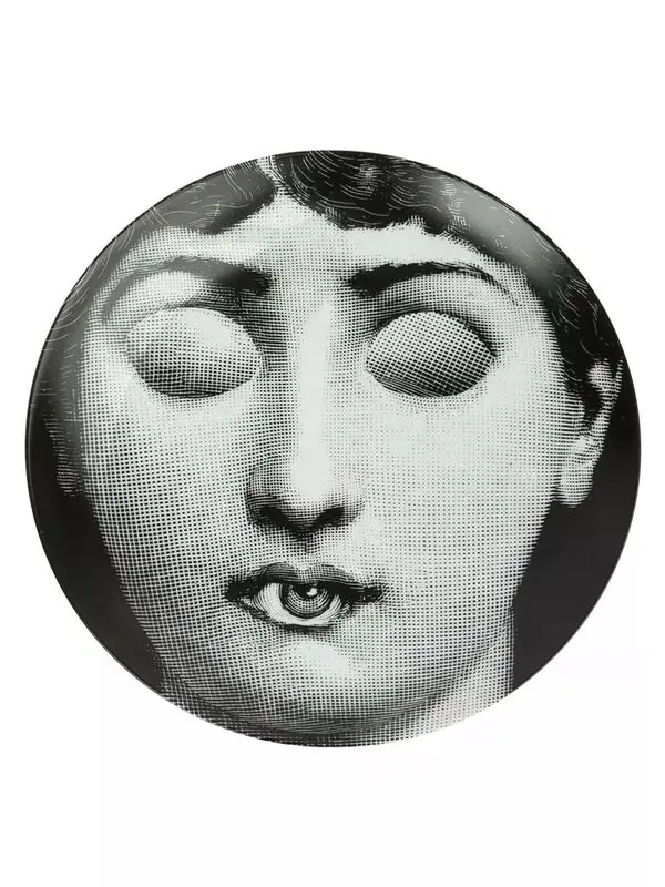 FORNASETTI Portrait Print Plate - Black