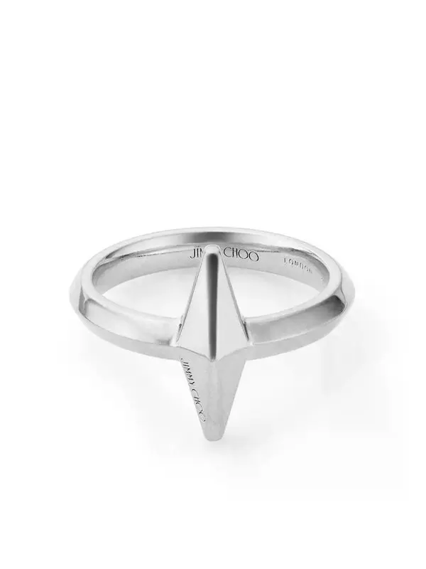 JIMMY CHOO Logo-engraved Band Ring - Silver