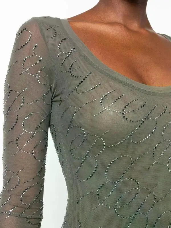 Blumarine Crystal-embellished Tulle Minidress
