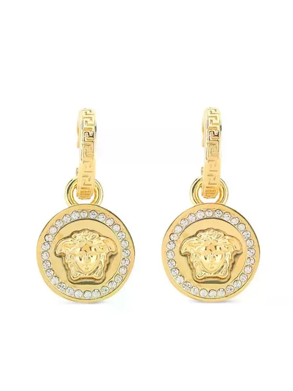 Versace La Medusa Greca Drop Earrings - Gold