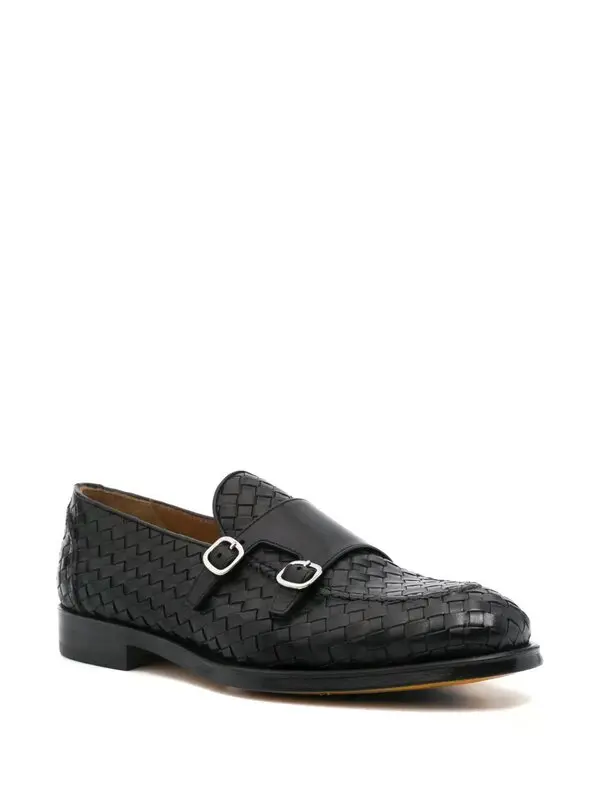 DOUCAL'S Interwoven Monk Shoes - Black