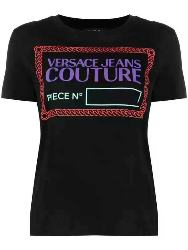 Versace Piece Number-print T-shirt - Black