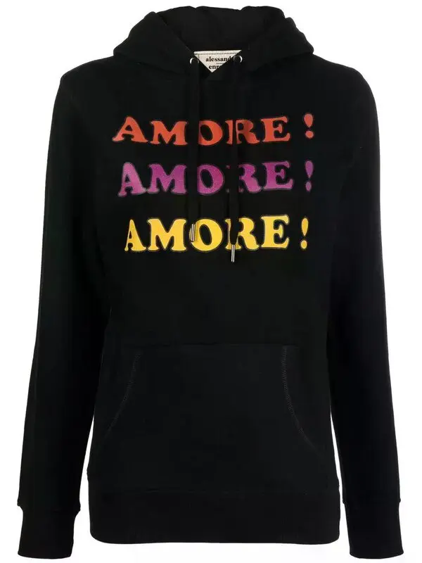 ALESSANDRO ENRIQUEZ Slogan-print Drawstring Hoodie