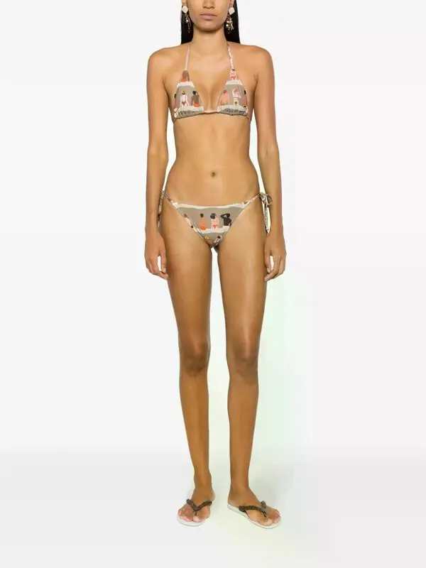 AMIR SLAMA Graphic-print Triangle Bikini