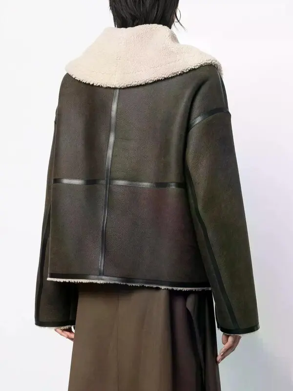 Goen.j Shearling-lined Aviator Leather Jacket