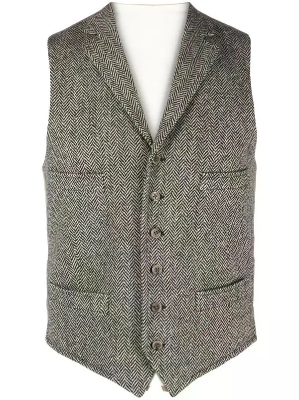 Polo Ralph Lauren Herringbone V-neck Waistcoat - Black