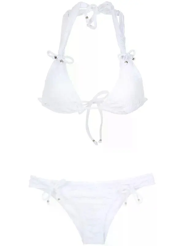 AMIR SLAMA Textured Bikini Set - White