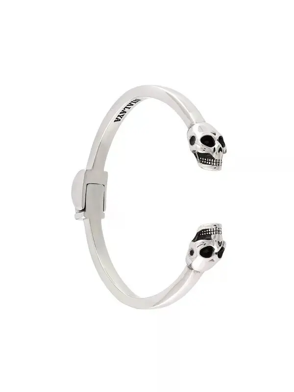 NIALAYA JEWELRY Skull Bangle - Grey