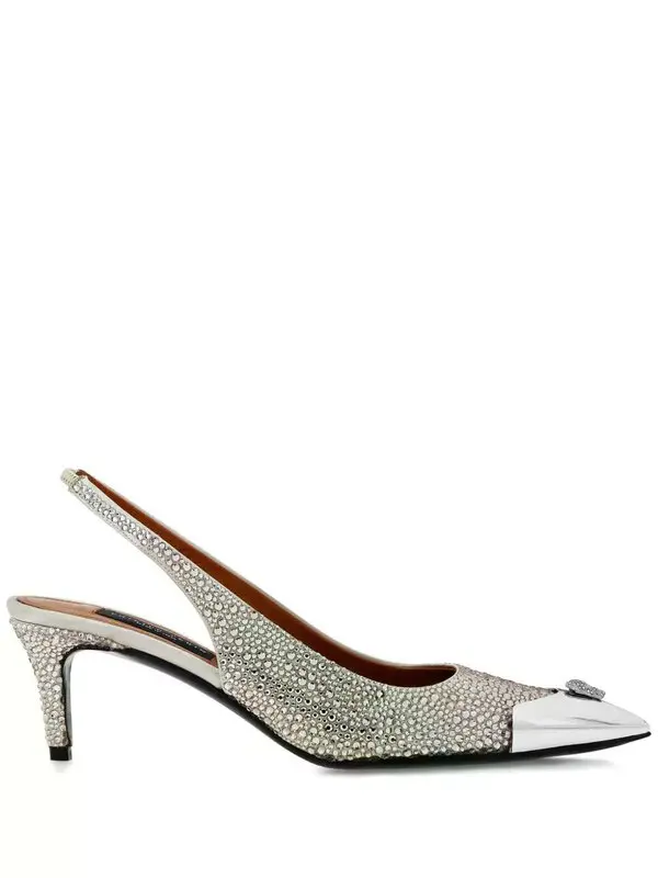 Philipp Plein 55m Mix Strass Pumps - Neutrals