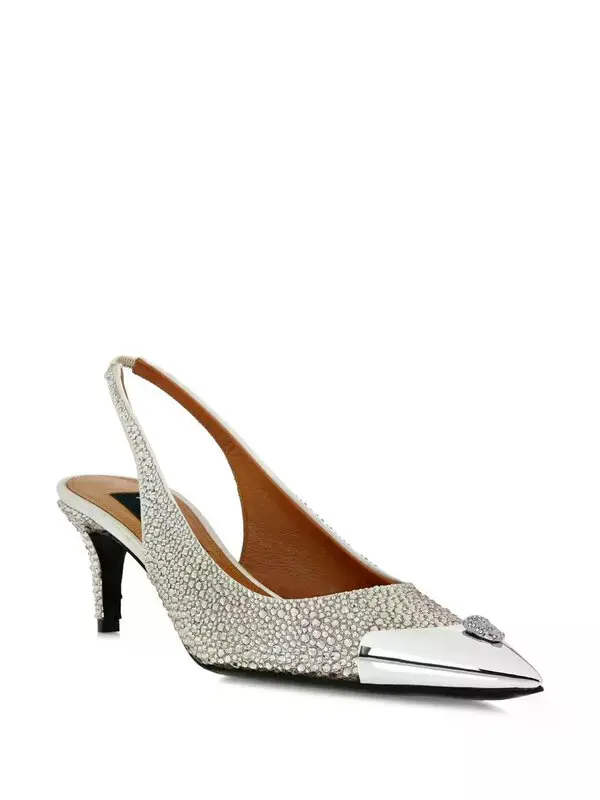Philipp Plein 55m Mix Strass Pumps - Neutrals