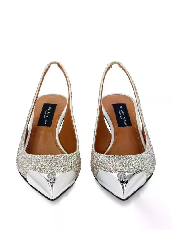 Philipp Plein 55m Mix Strass Pumps - Neutrals