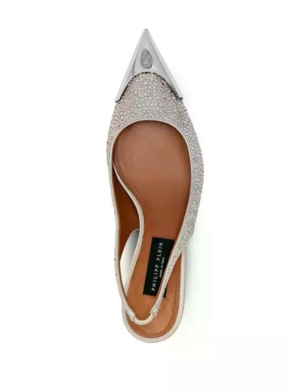 Philipp Plein 55m Mix Strass Pumps - Neutrals